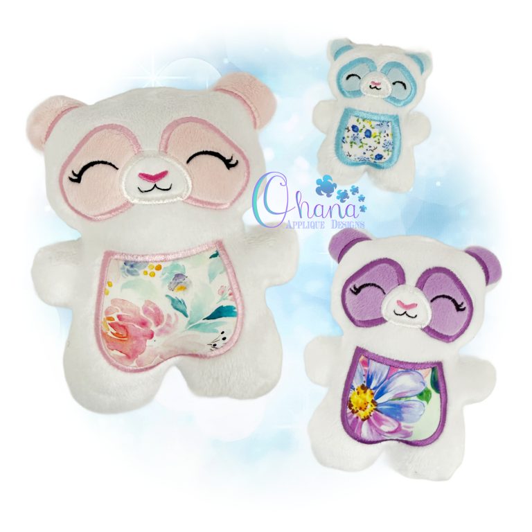 Simply Sweet Panda Stuffie Embroidery Design- Ohana Applique Designs