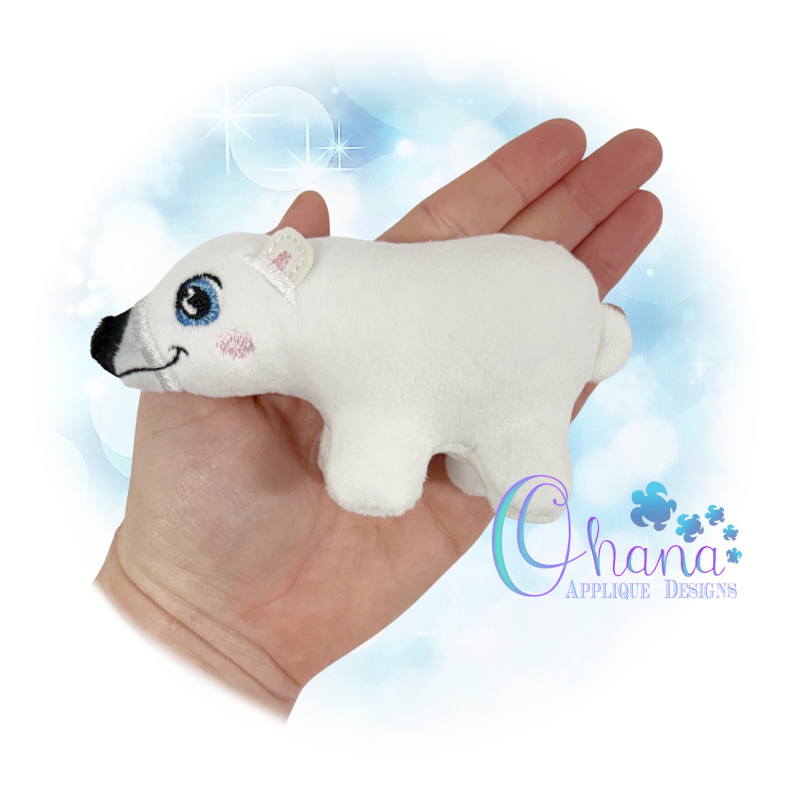 3D Standing Polar Bear Stuffie Design - Ohana Applique Designs