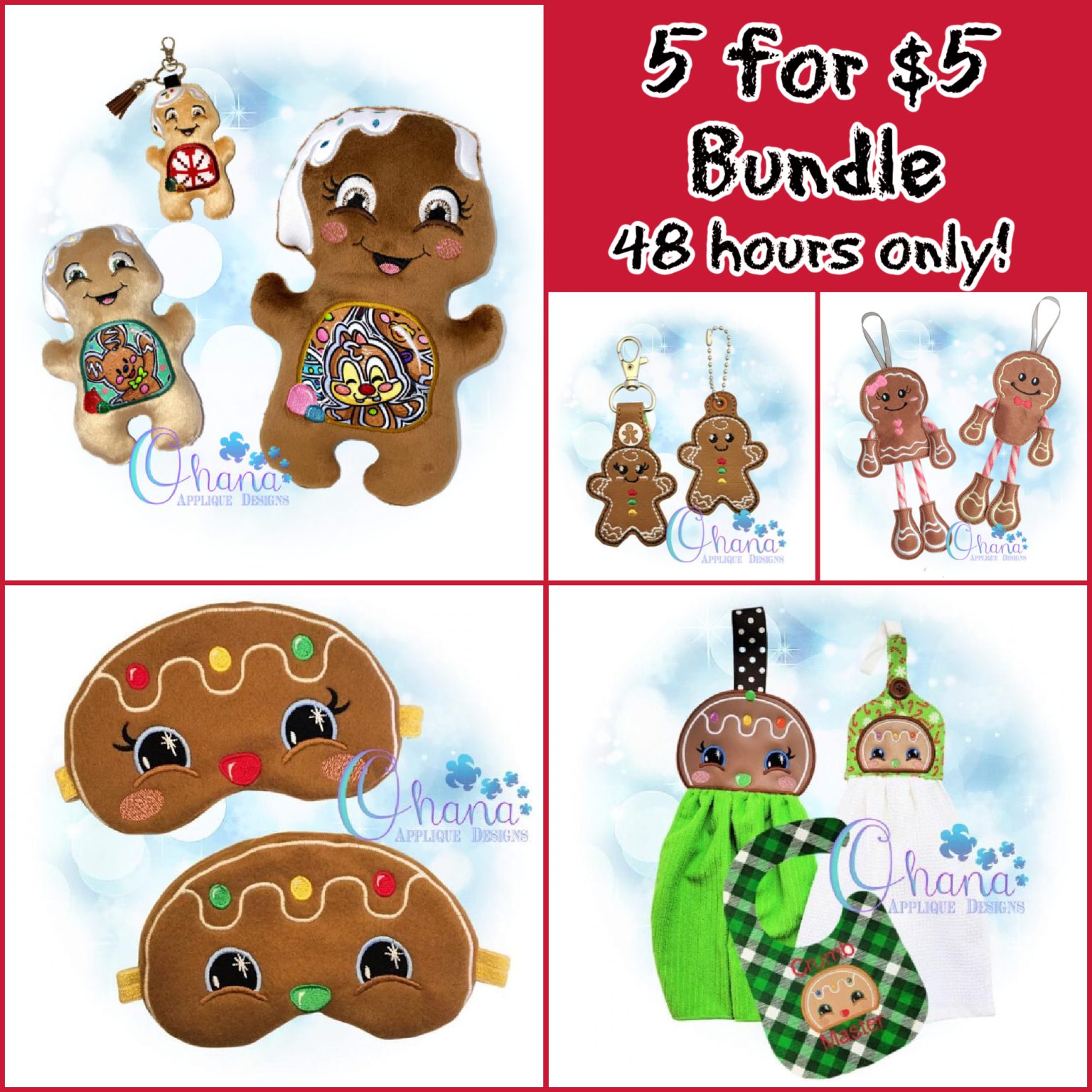 October 28th 2025 - Christmas Gingerbread Bundle - 5 for $5 - OAD