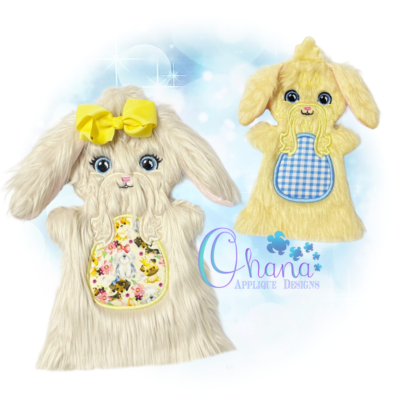 Maltese Hand Puppet Embroidery Design - Ohana Applique Designs