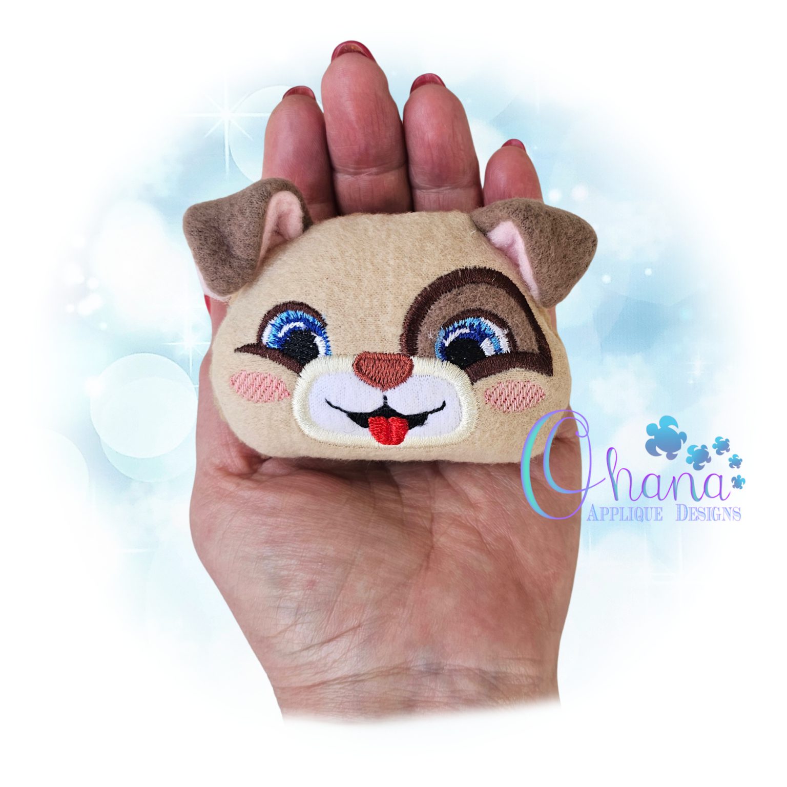 Puppy Head Pillow Stuffie Embroidery Design- Ohana Applique Designs