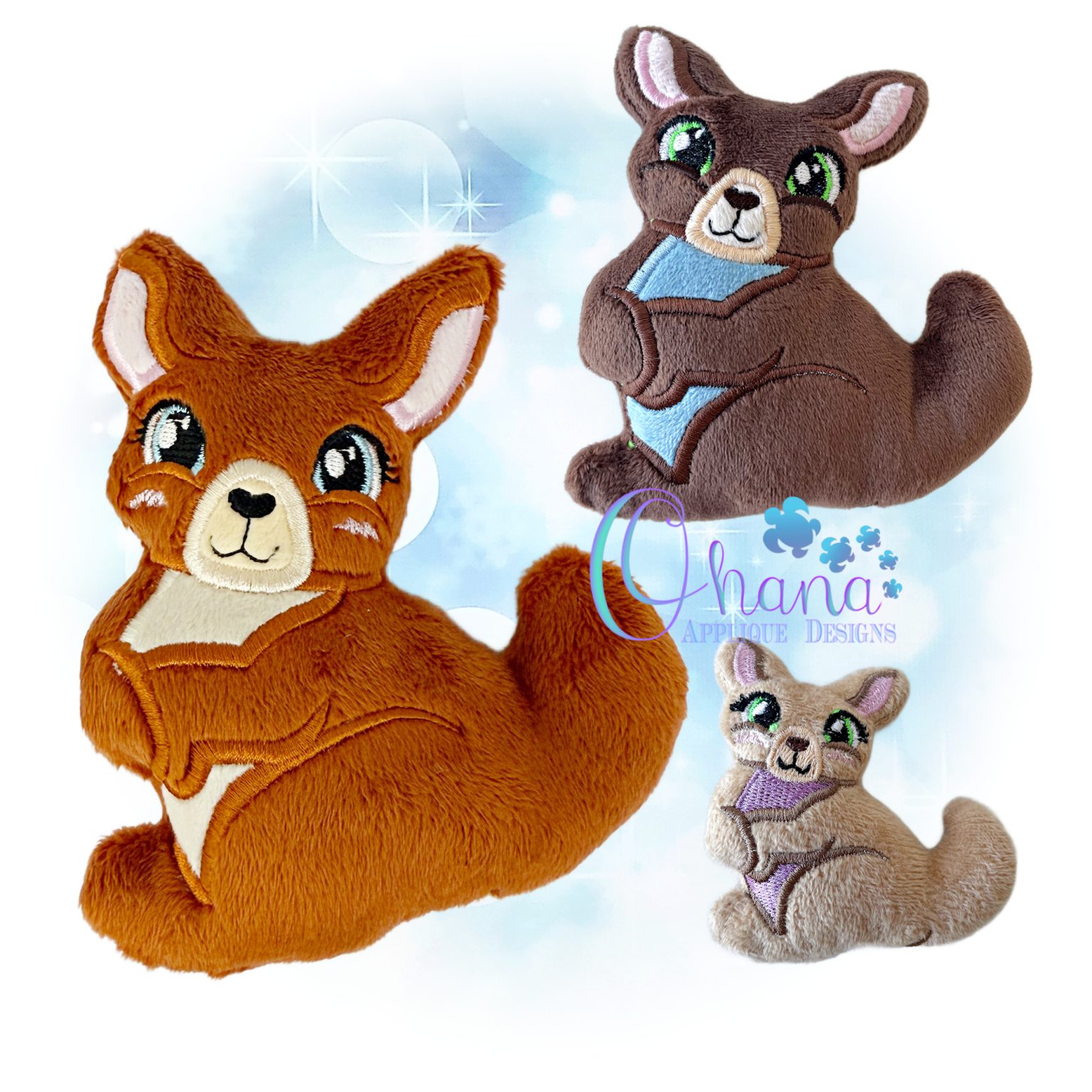 Kora Kangaroo Stuffie Embroidery Design - Ohana Applique Designs