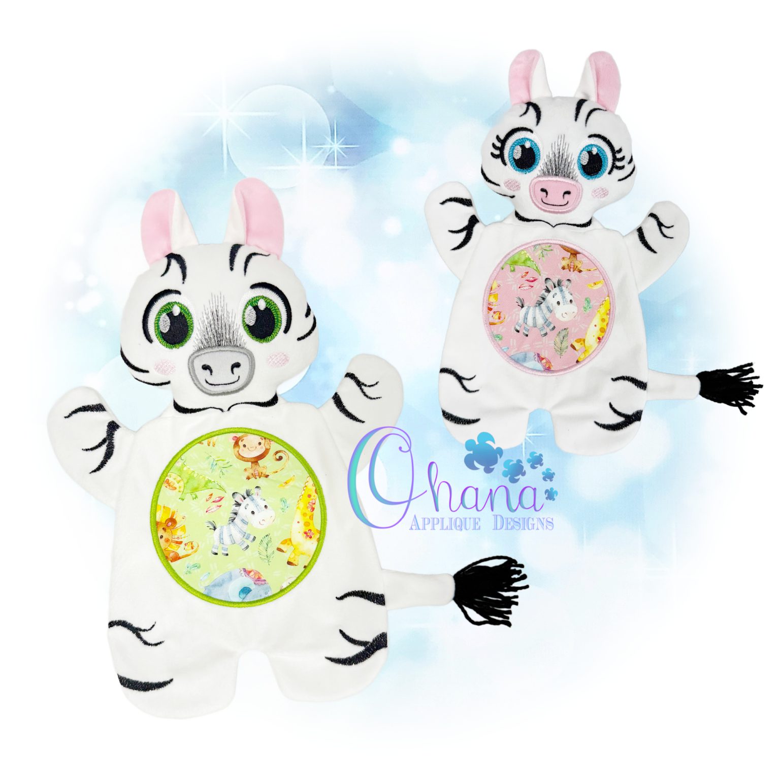 Zebra Flat Body Lovey Design - Ohana Applique Designs