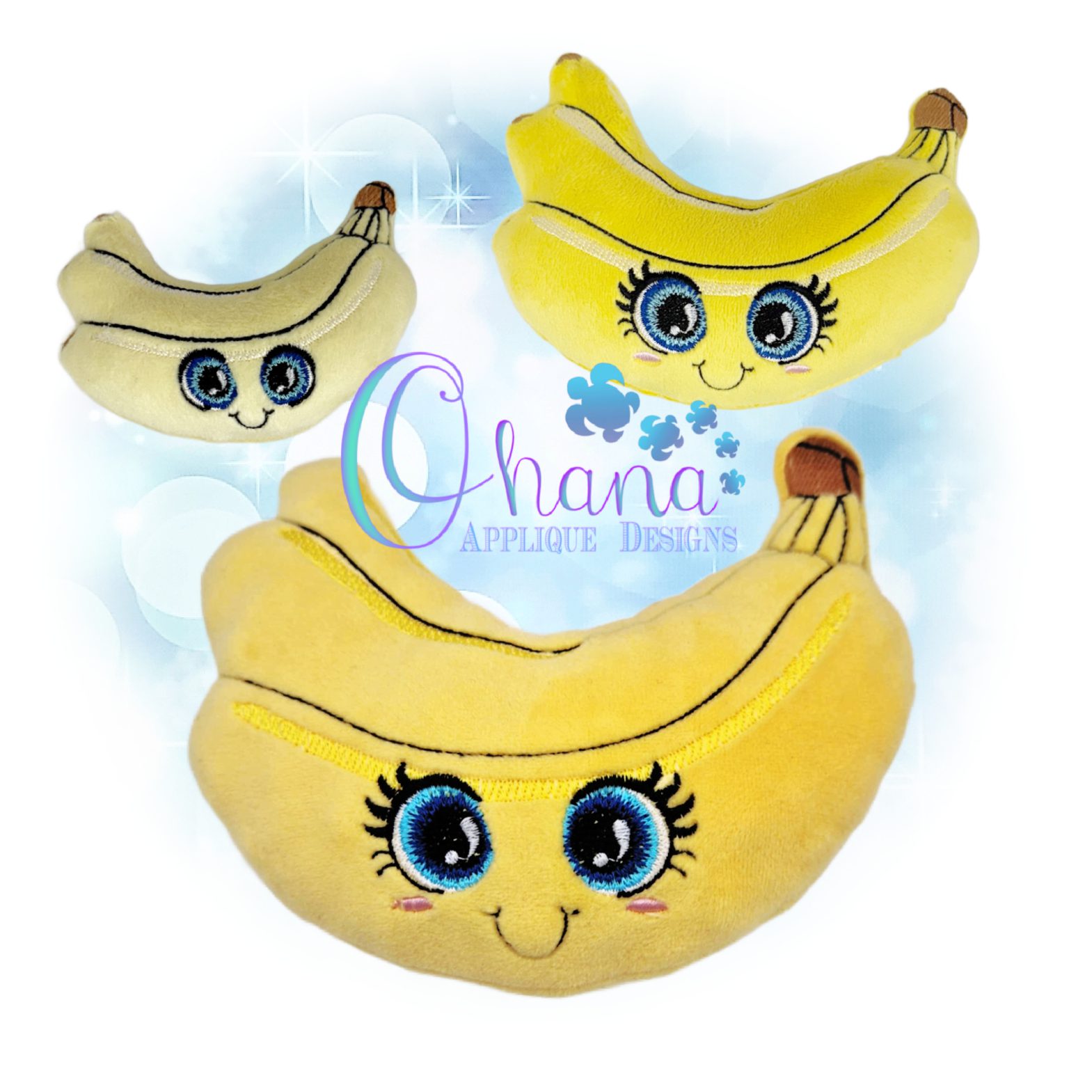 Bunch of Bananas Stuffie Embroidery Design - Ohana Applique Designs