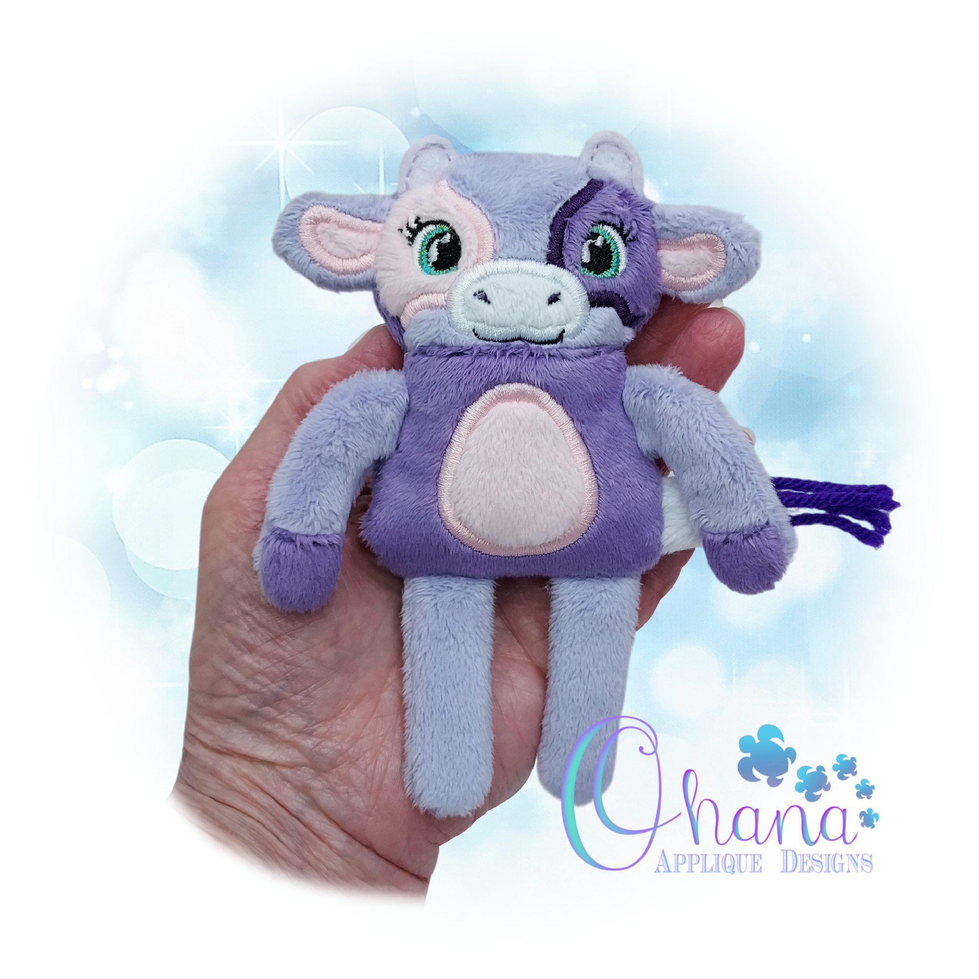 Cow Rag Doll Stuffie Embroidery Design- Ohana Applique Designs