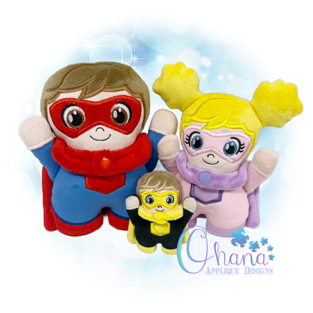 Huggable Super Hero Stuffie Embroidery Design - Ohana Applique Designs