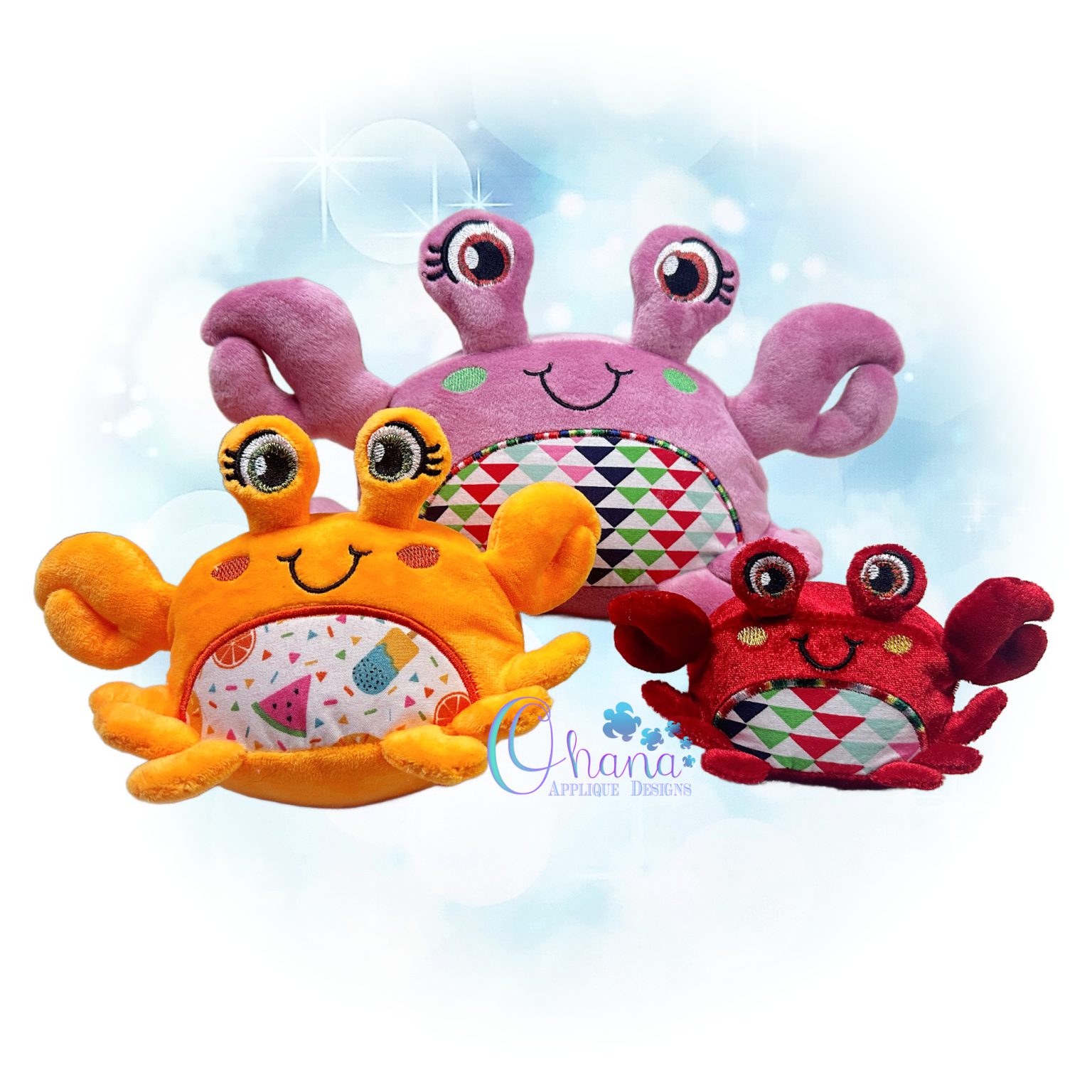 Crab Ball Stuffie Embroidery Design- Ohana Applique Designs