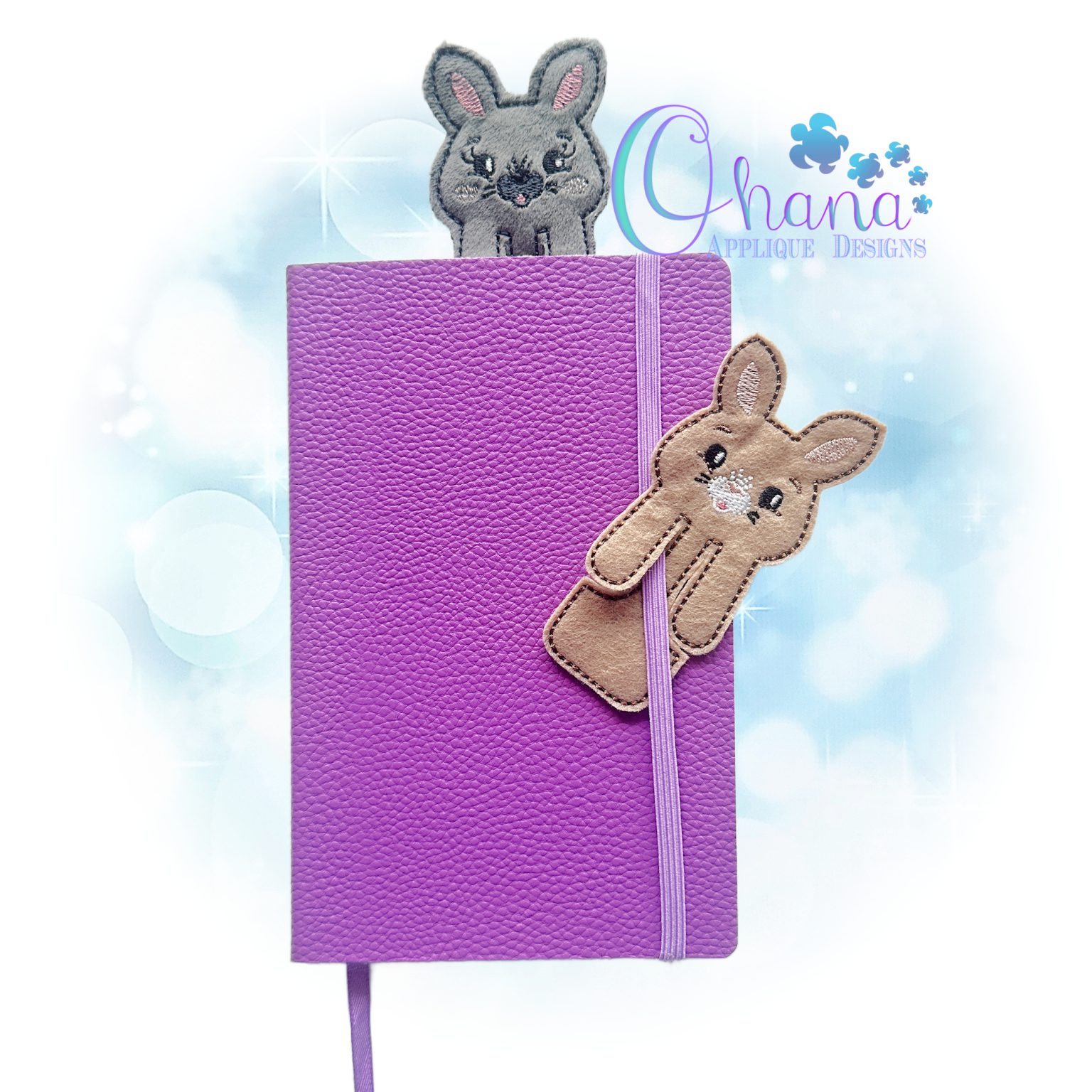Bunny Page Pal Bookmark Embroidery Design - Ohana Applique Designs