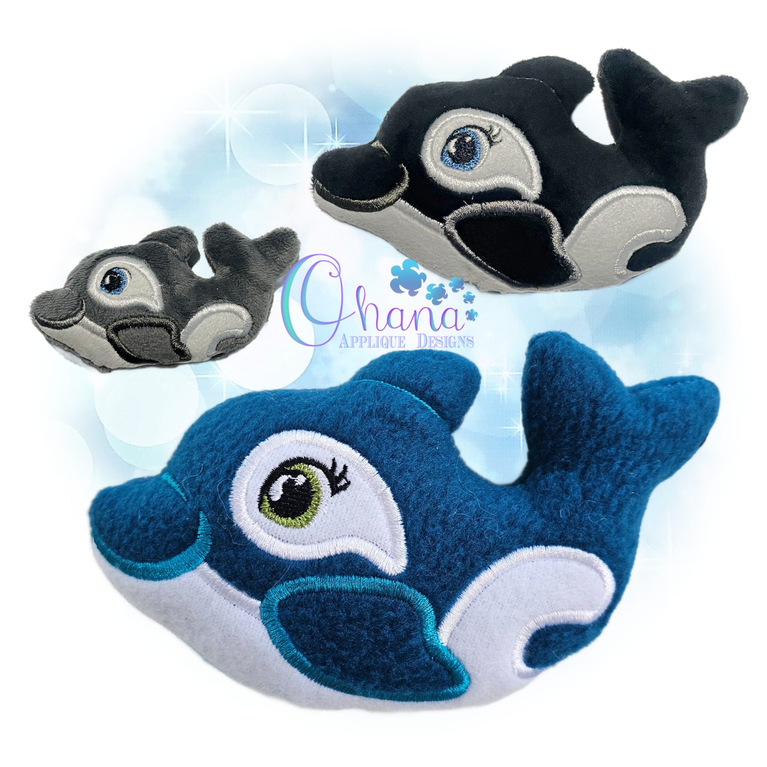Opal Orca Stuffie Embroidery Design- OAD