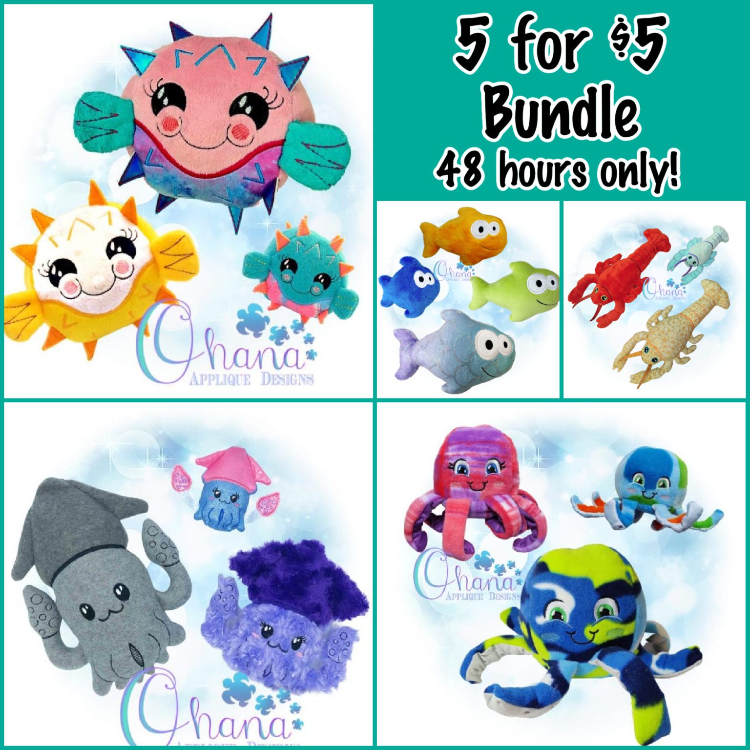 February 24th 2026 - Ocean Stuffie Bundle - 5 for $5 - OAD