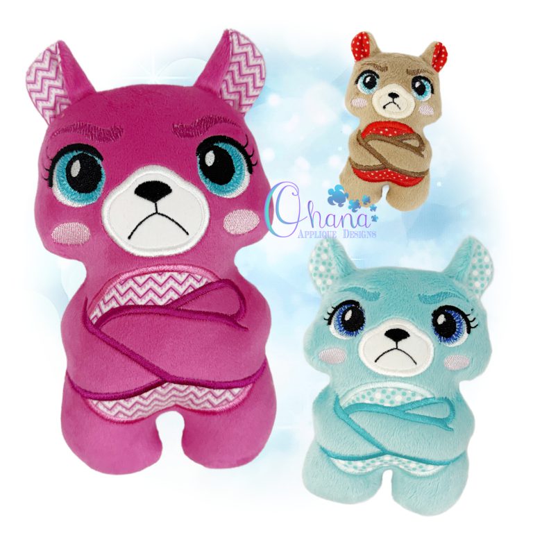 Bear Bad Mood Brigade Stuffie Embroidery Design- OAD