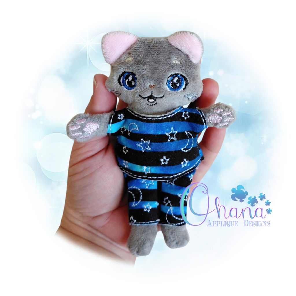 Kitten Dress Up Doll and Outfit Bundle Embroidery Design - OAD