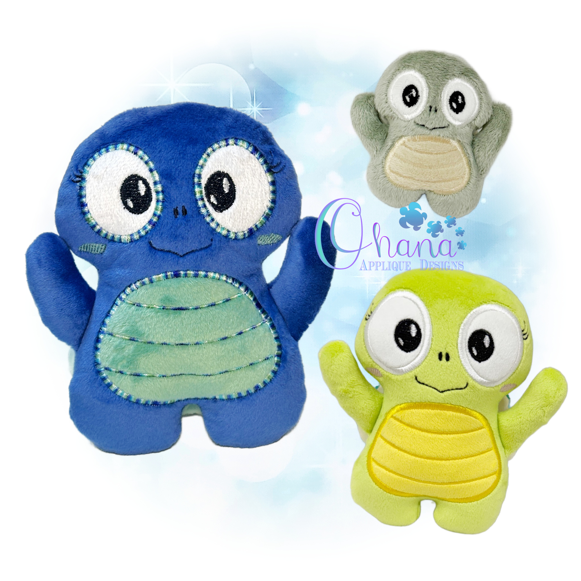 Huggable Turtle Stuffie Embroidery Design- OAD