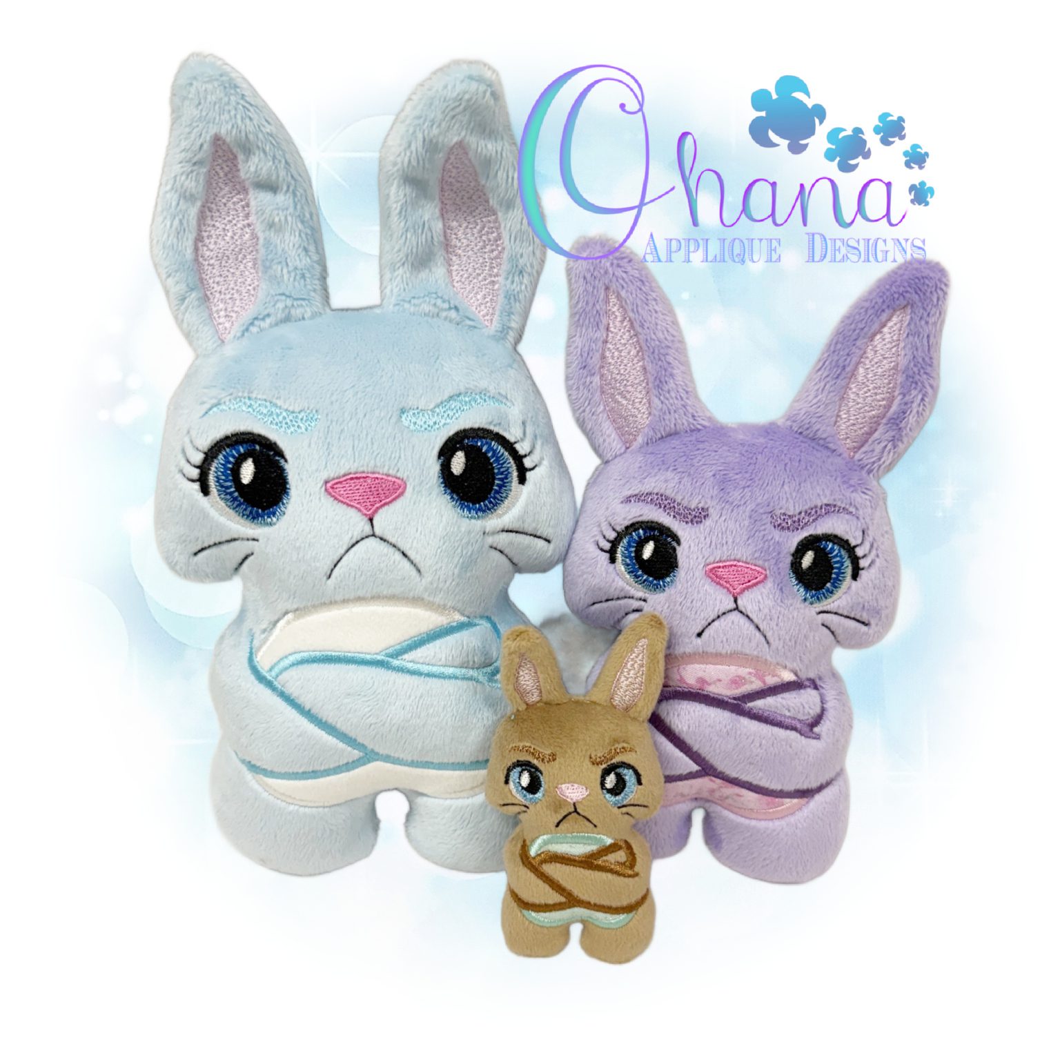 Bunny Bad Mood Brigade Stuffie Embroidery Design- OAD