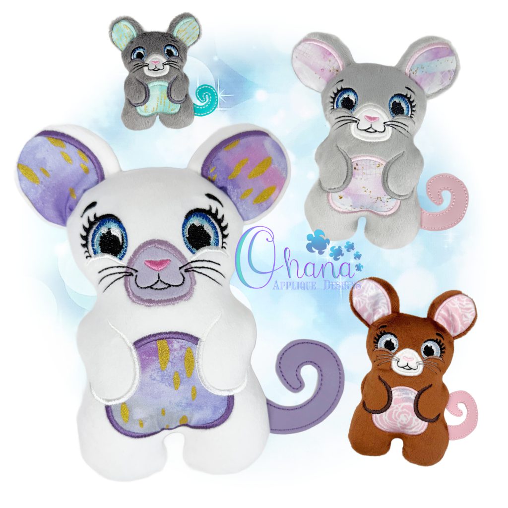 Chubby Mouse Stuffie Embroidery Design- OAD